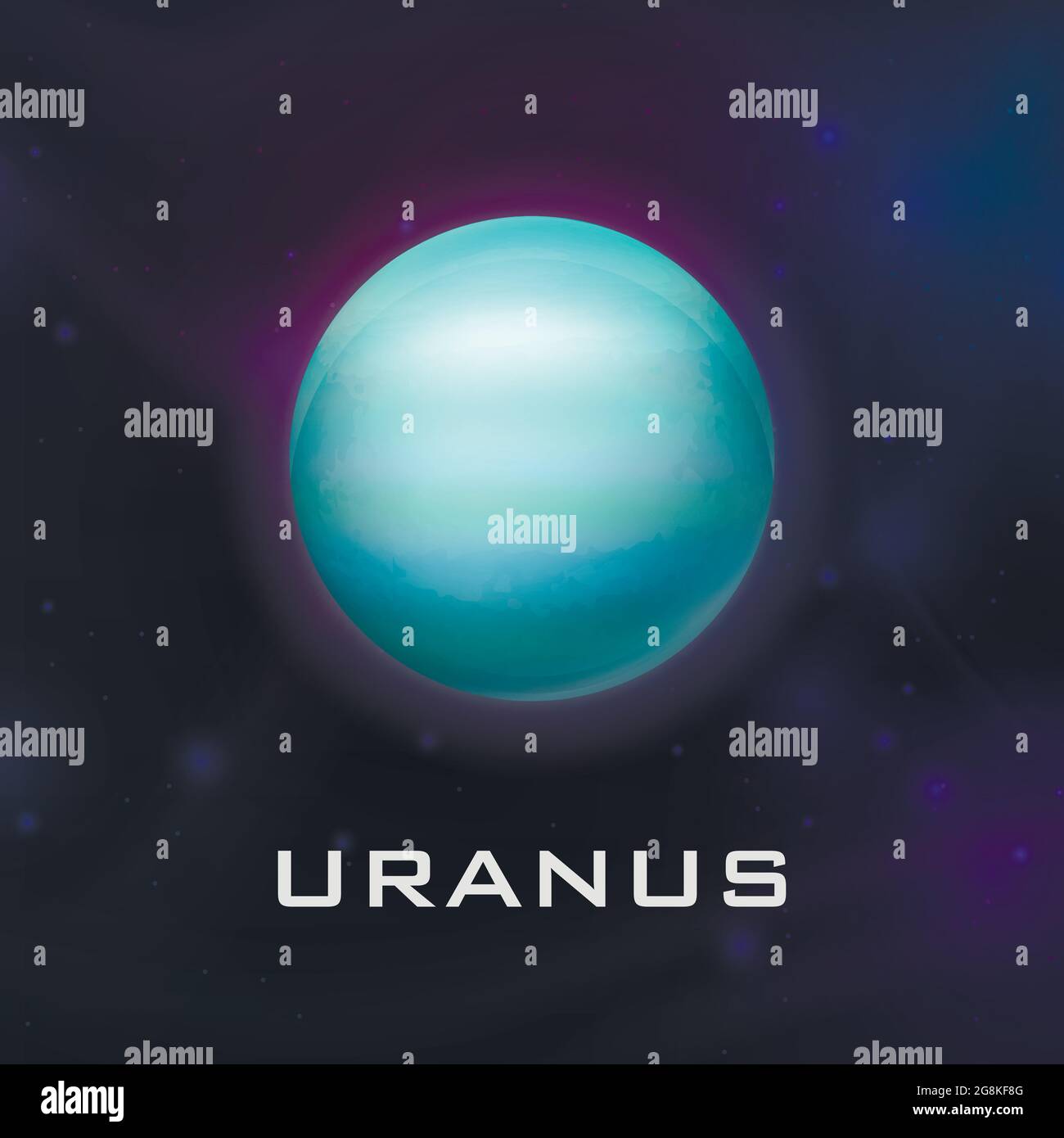 Planète Uranus. Vecteur 3d Realistic Space Planet dans Space Starry Sky ...