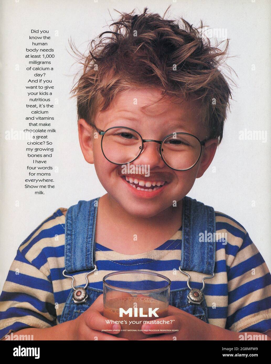 Publicité sur le lait pleine page de Life Magazine, années 1990, États ...