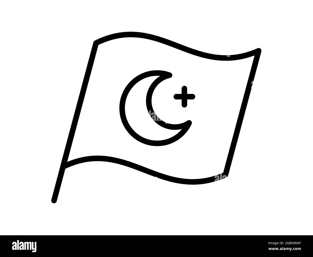 drapeau islamique unique icône isolée avec illustration vectorielle de ...