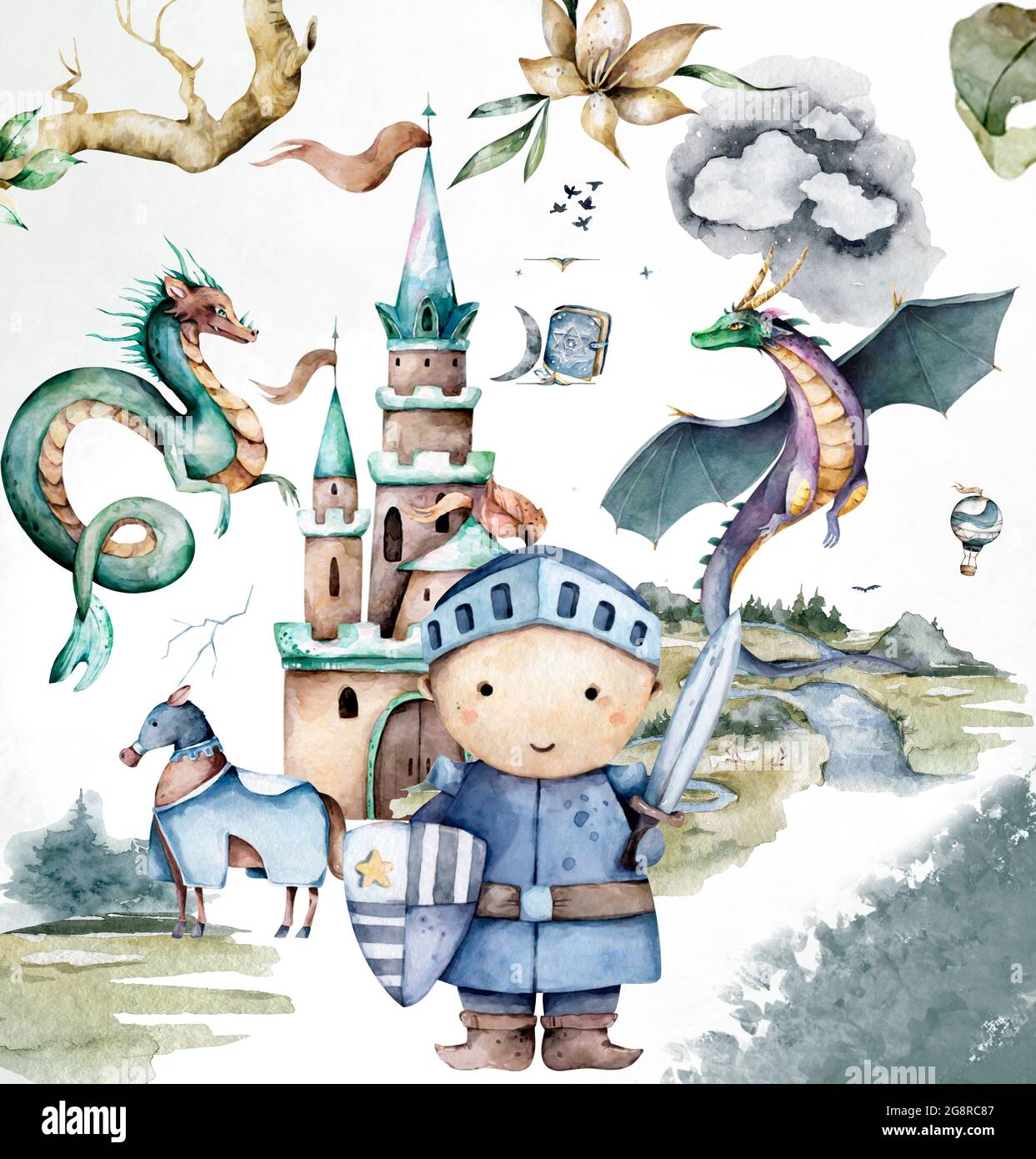 Le petit chevalier mignon et courageux et le château. Collection ...