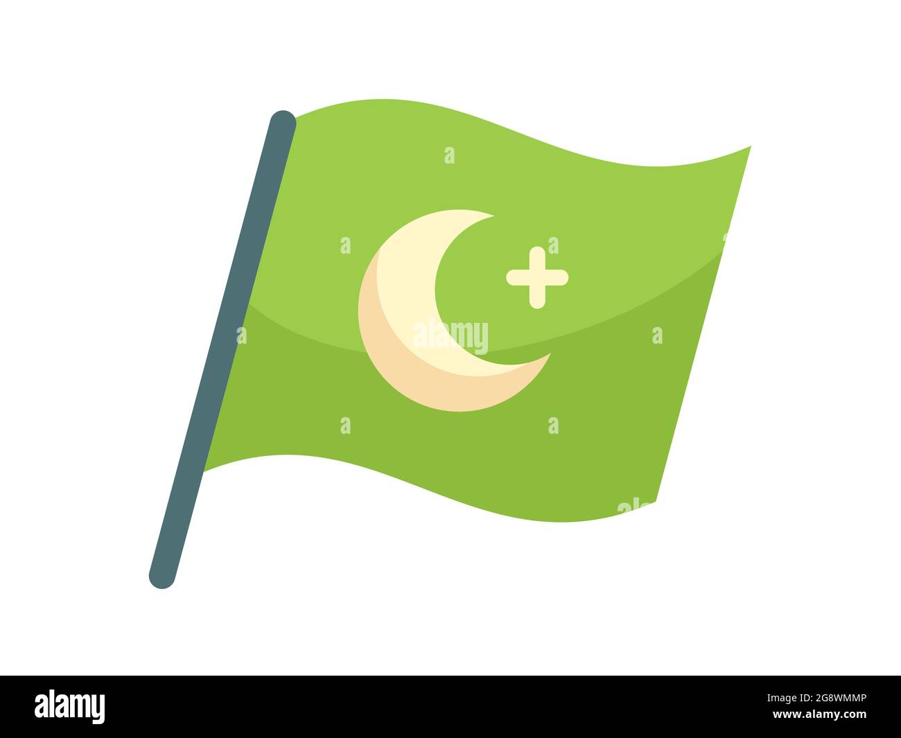 icône isolée unique de drapeau islamique avec illustration vectorielle ...