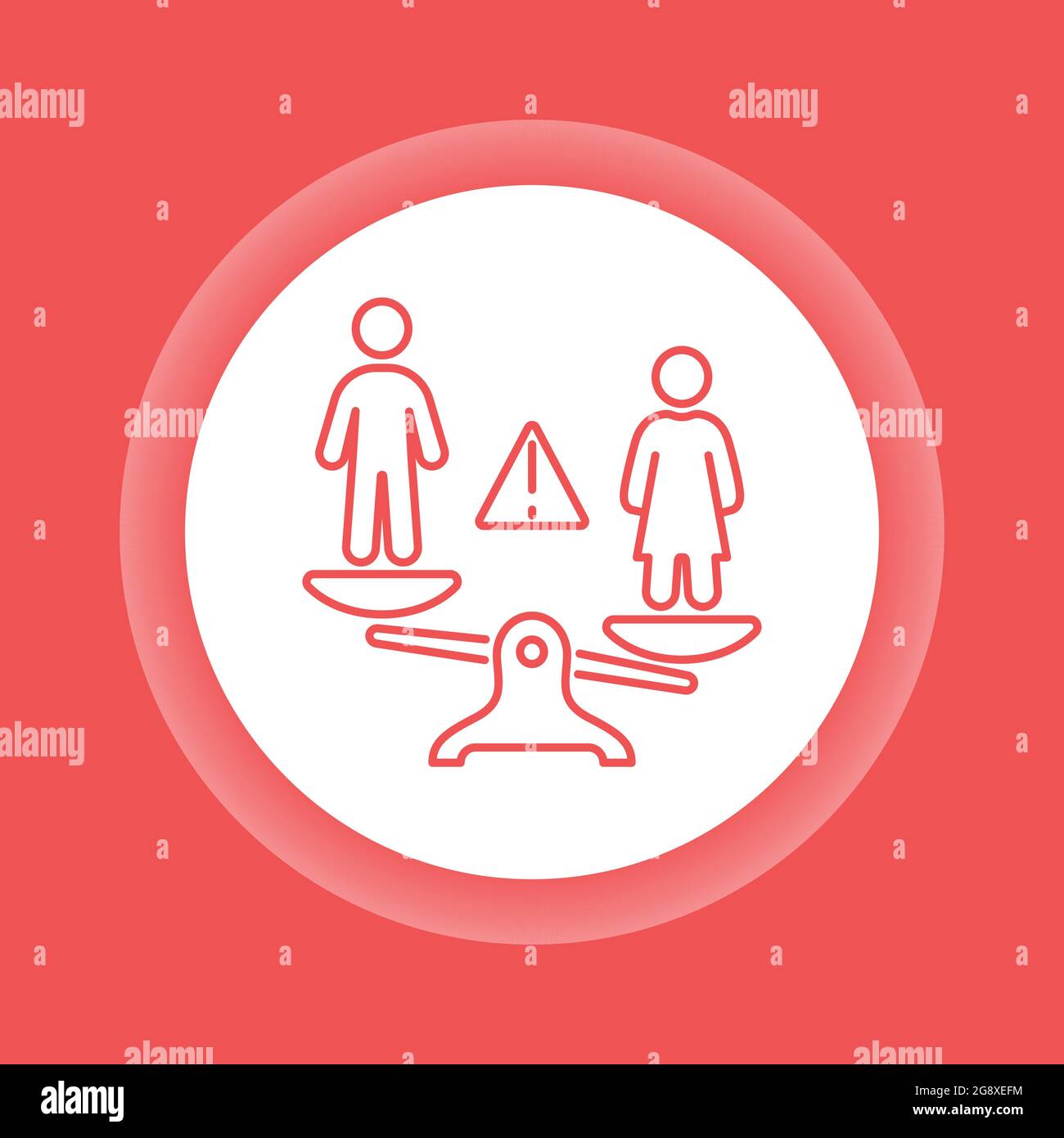 Icône de bouton de couleur discrimination et inégalité de genre ...