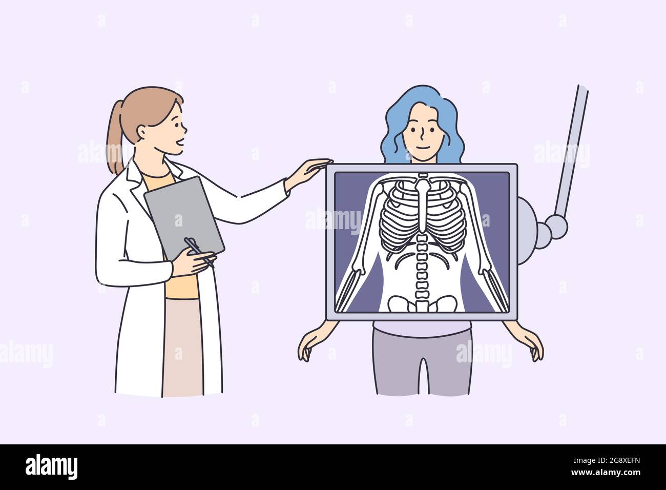 Concept de radiologie et d'acquisition du corps en médecine. Femme ...