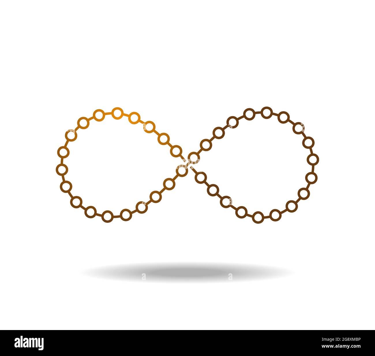 Boucle Golden mobius. Un signe de l'infini fait d'une chaîne de perles ...