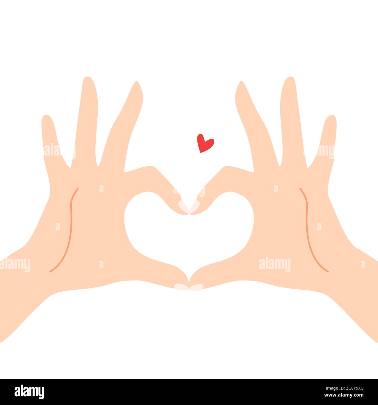 Belles mains en forme de coeur pour exprimer le sentiment d'amour ...