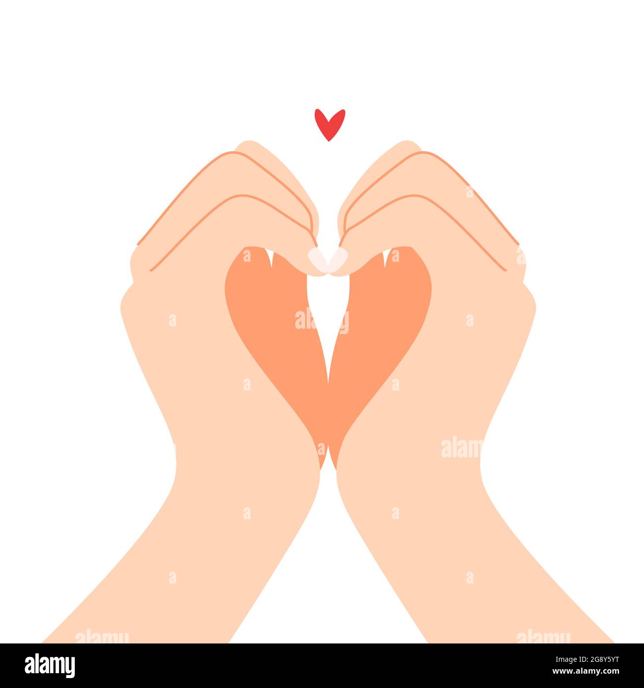 Belles mains en forme de coeur pour exprimer le sentiment d'amour ...