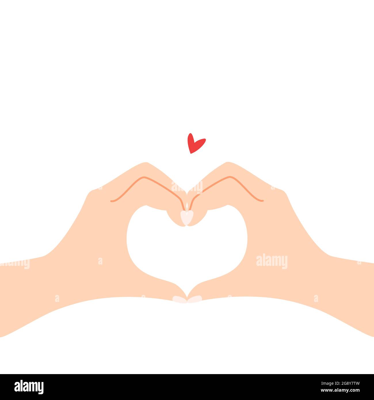 Belles mains en forme de coeur pour exprimer le sentiment d'amour ...