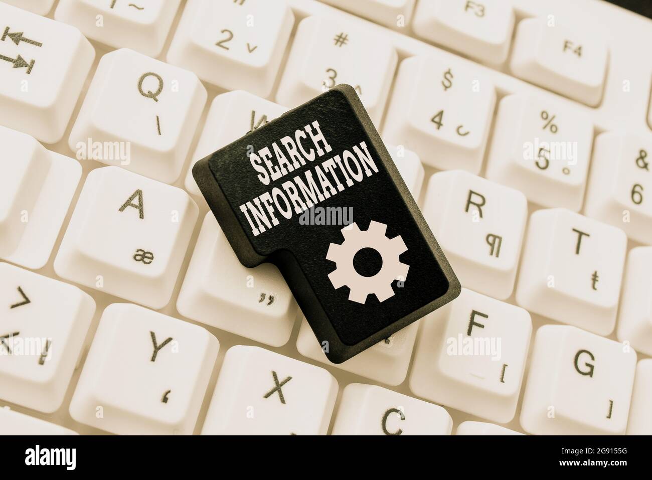 Affiche textuelle indiquant les informations de recherche. Photo ...