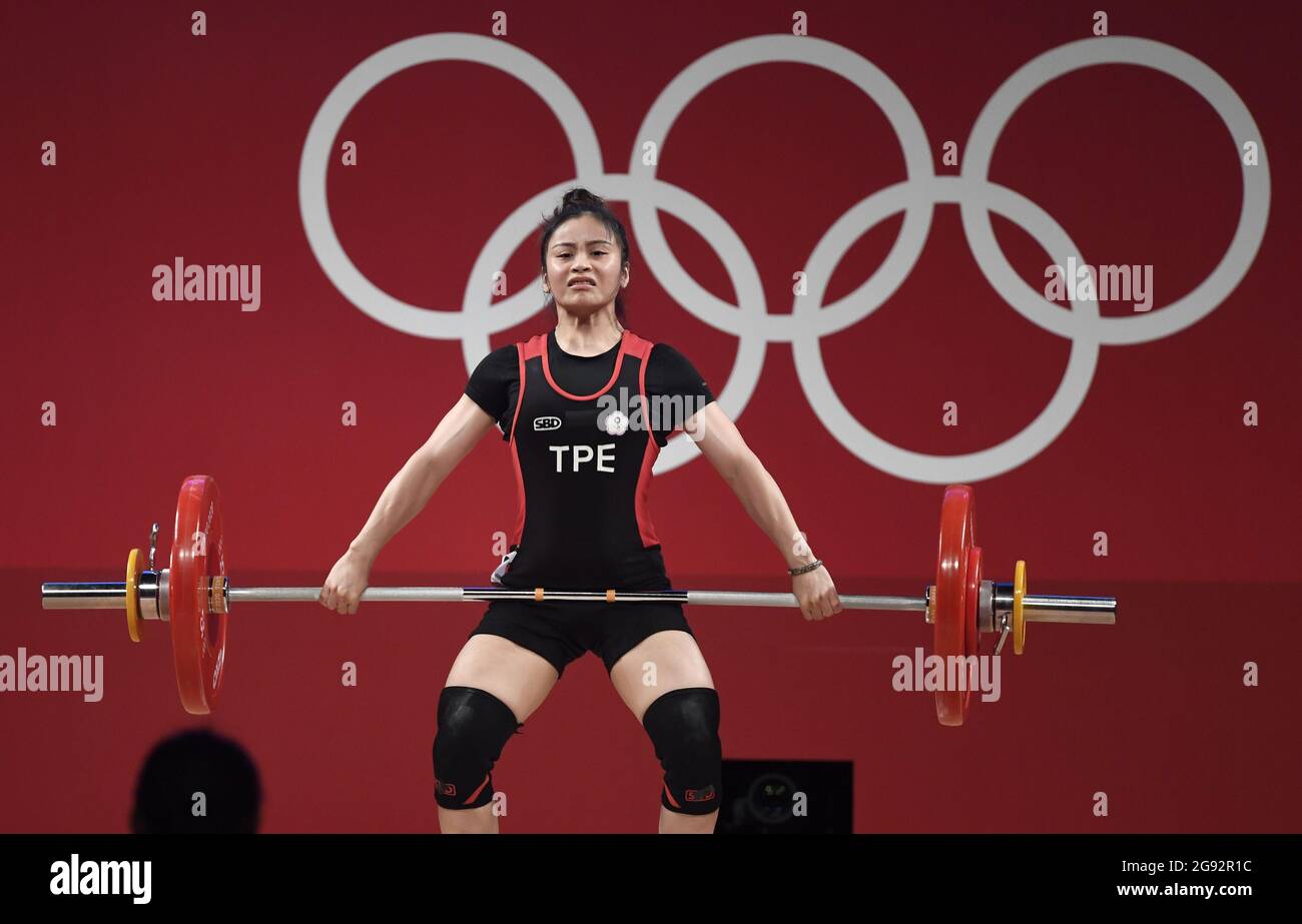 Tokyo, Japon. 24 juillet 2021. Le WAN-Ling Fang de Taïwan se met à faire sa deuxième levée de 78 ...