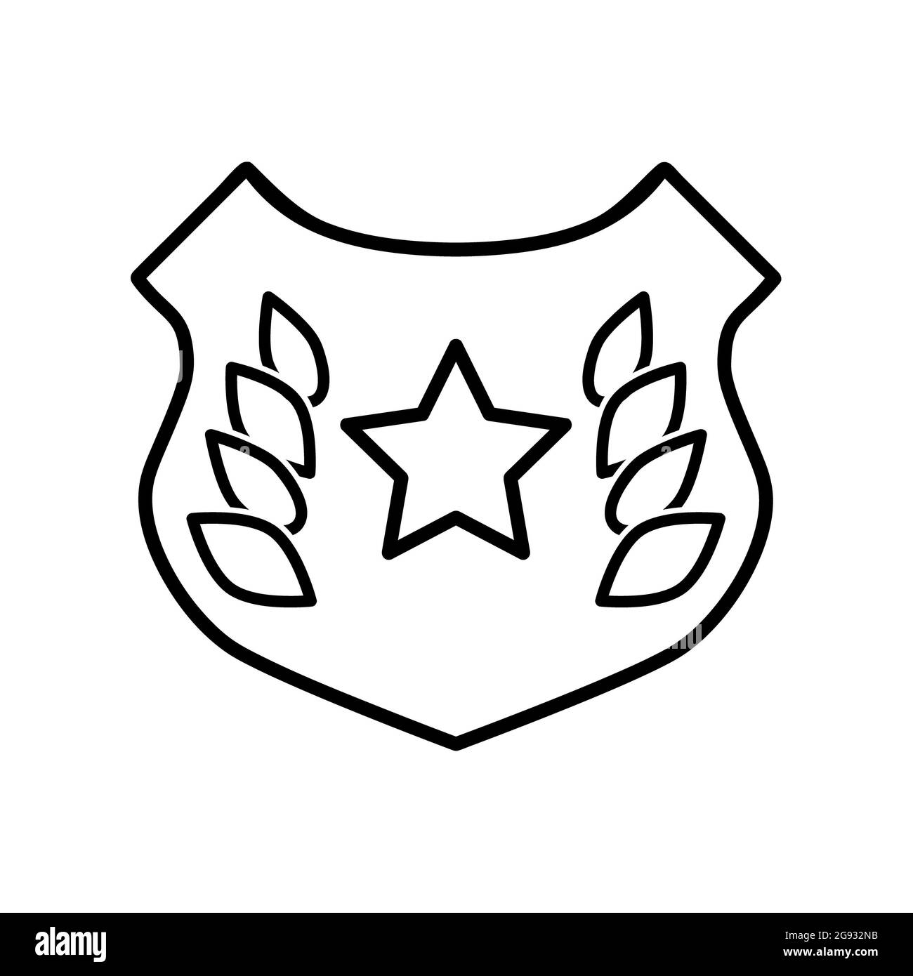 Icône de badge de police. Pictogramme de loi pour le web. Trait. Isolé ...