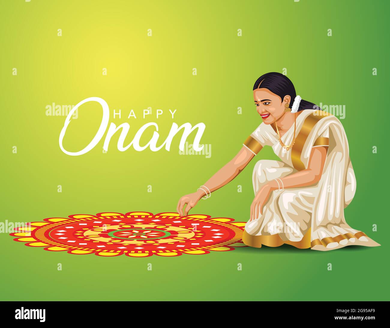 illustration vectorielle de message d'accueil happy onam. illustration ...