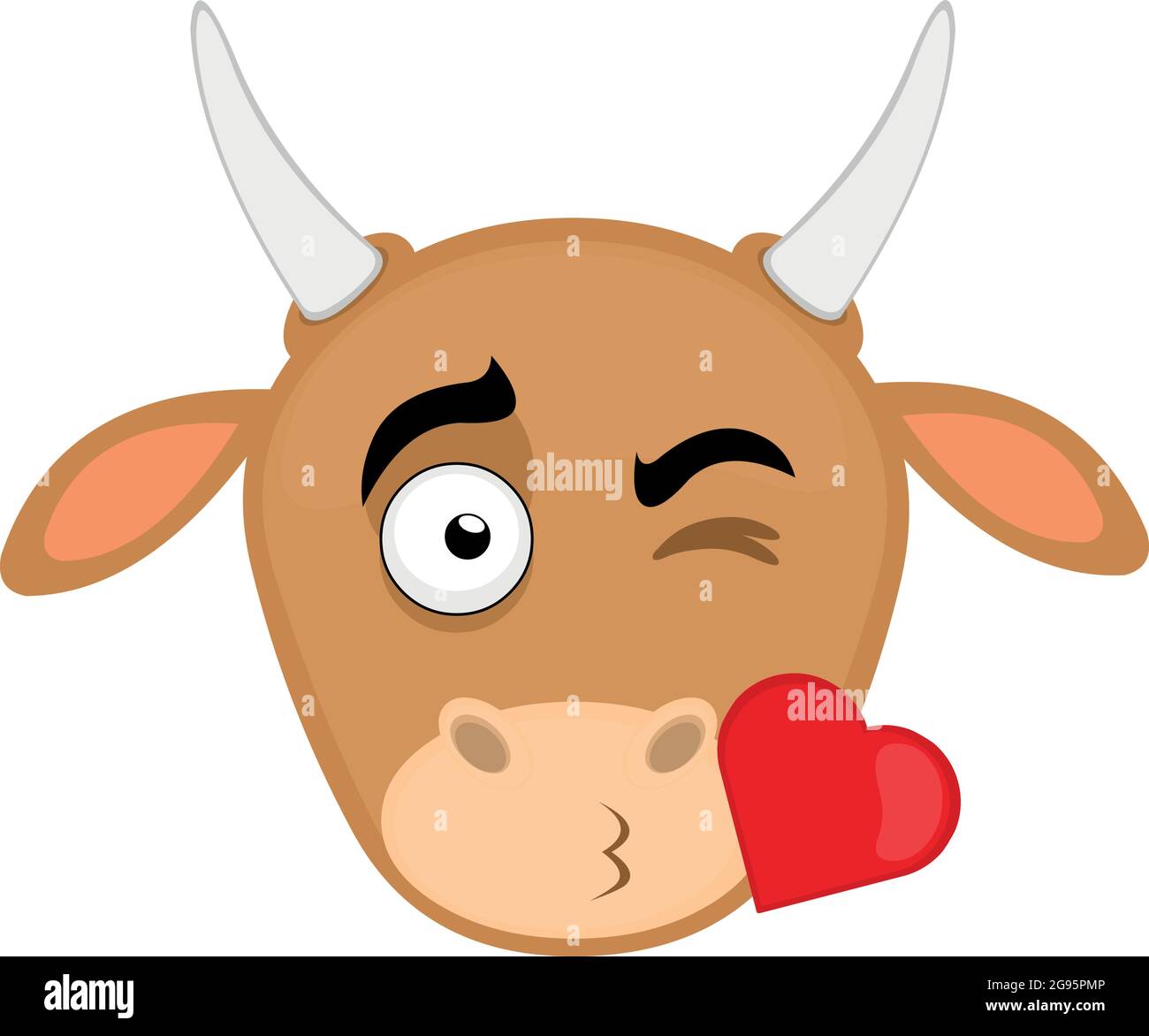 Illustration Vectorielle Démoticône Du Visage Dune Vache De Dessin