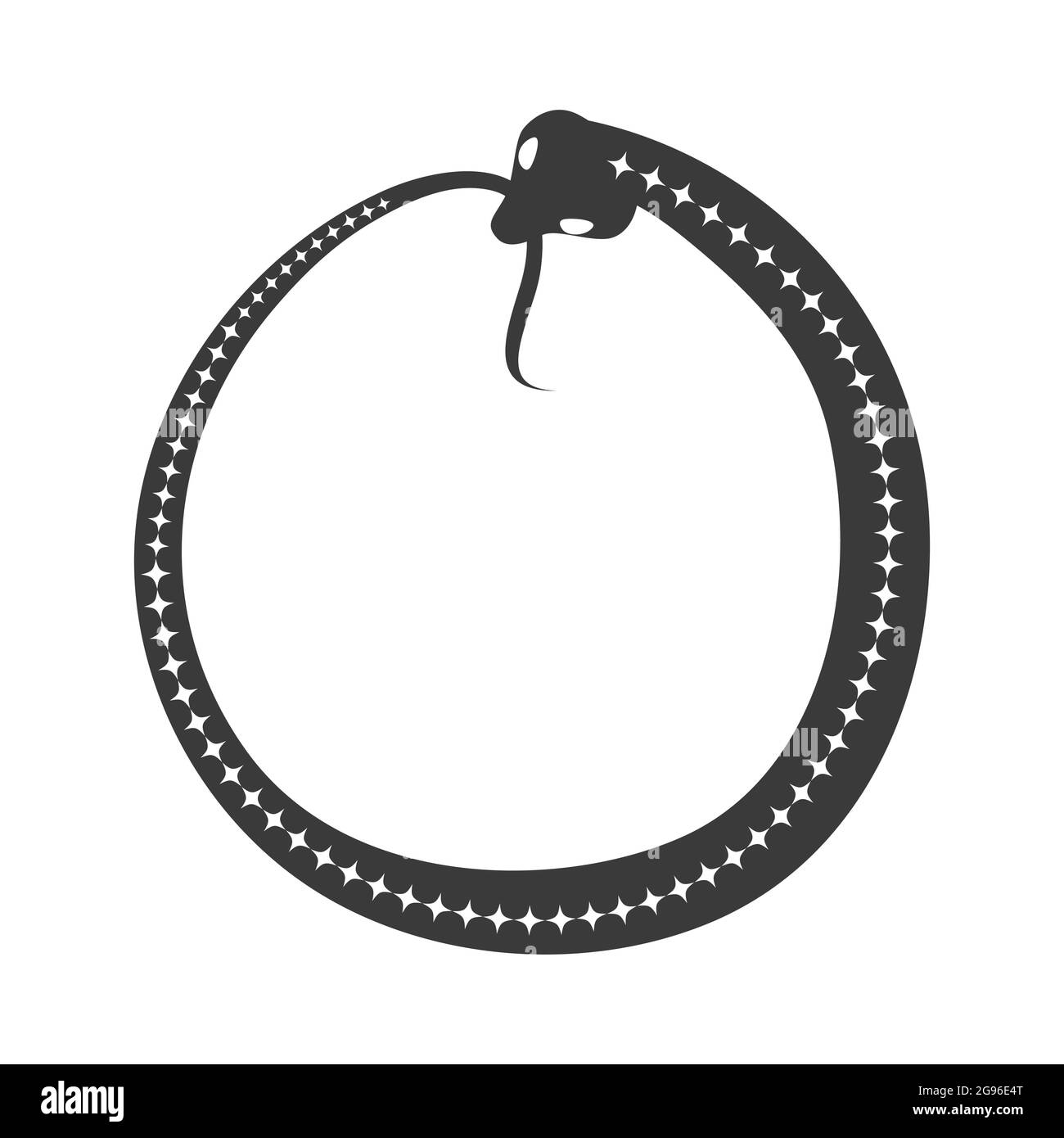 Serpent qui se mord la queue Banque d'images noir et blanc - Alamy