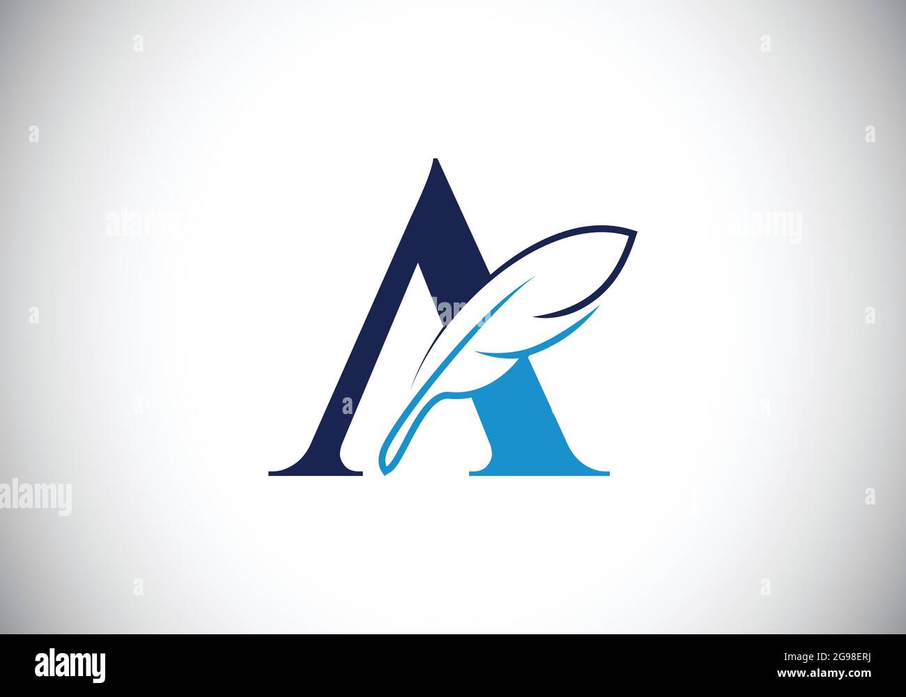 Initiales D'UN alphabet monogramme avec une plume. Emblème de police ...