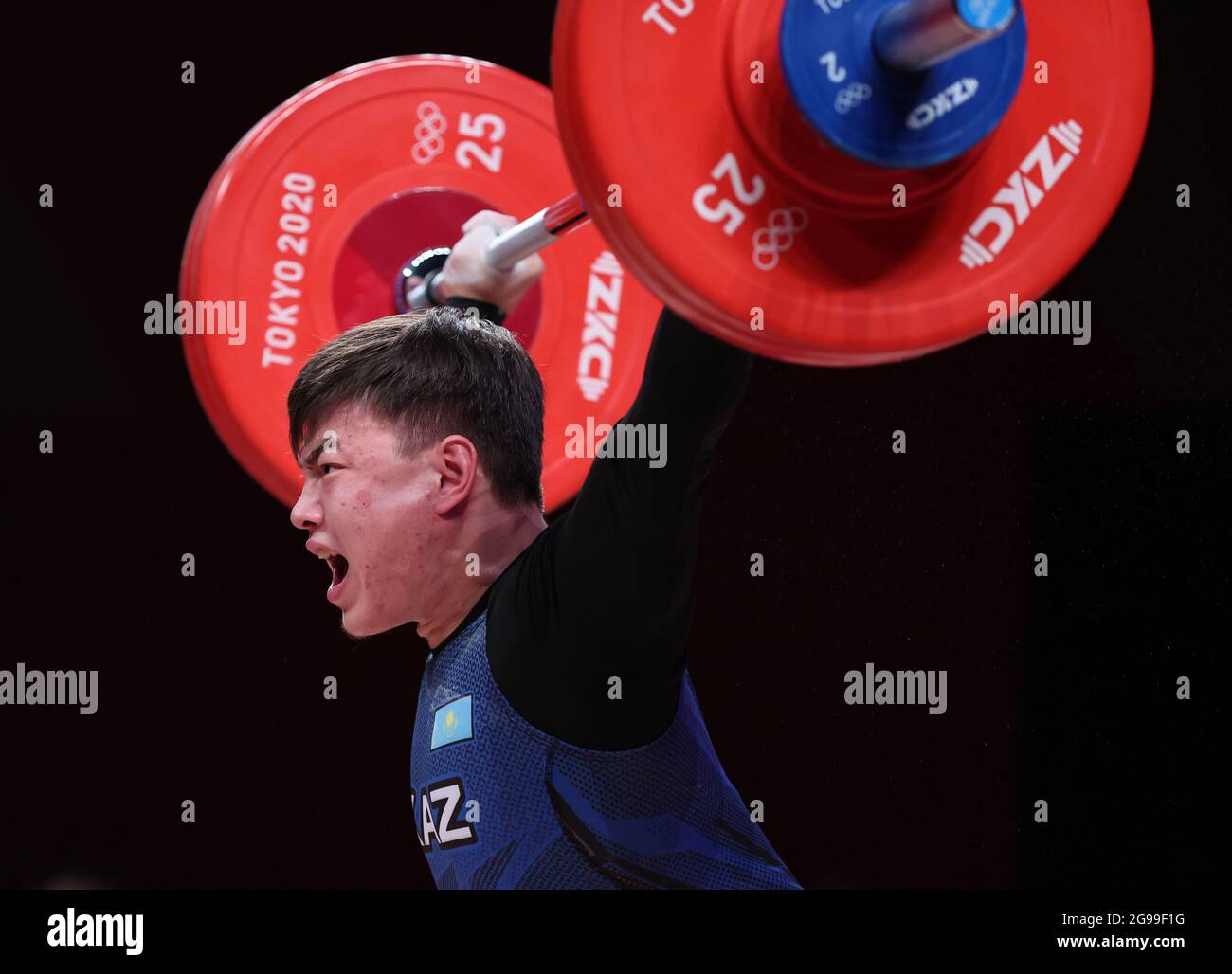 Tokyo, Japon. 25 juillet 2021. Igor son du Kazakhstan participe à l'épreuve de musculation ...