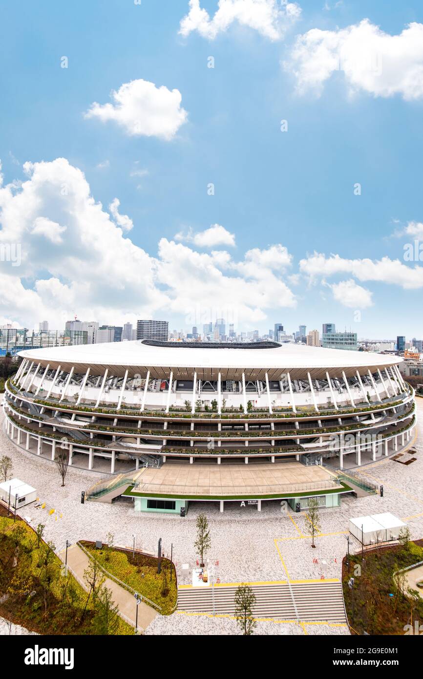Nouveau stade national en construction pour les Jeux Olympiques de Tokyo 2020, TOKYO, JAPON - 26 ...