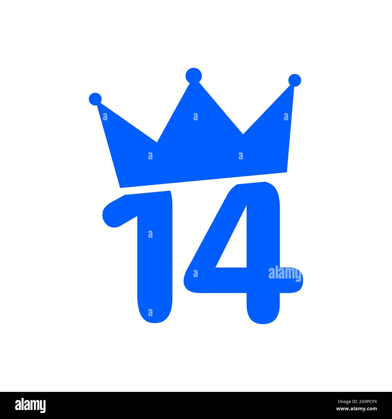 Décor de fête de 14 ans. icône du logo de la fête d'anniversaire du ...