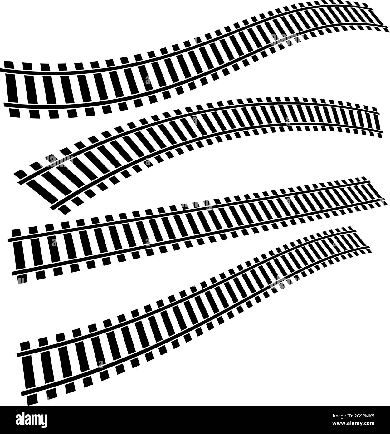 Piste de train, élément de silhouette de chemin de fer – illustration ...