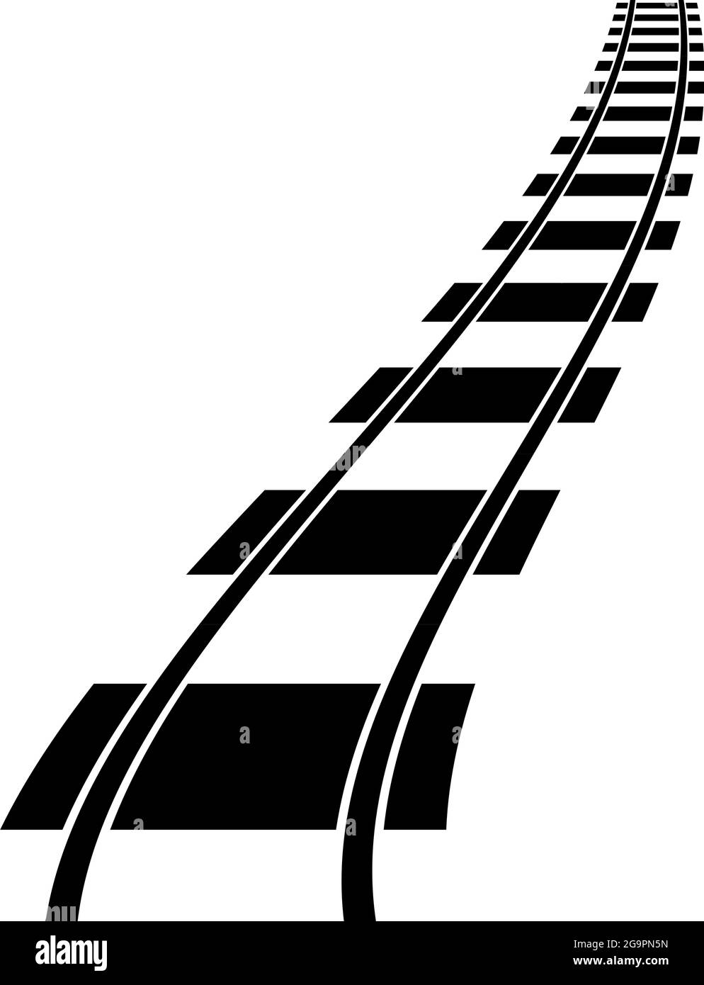 Piste de train, élément de silhouette de chemin de fer – illustration ...