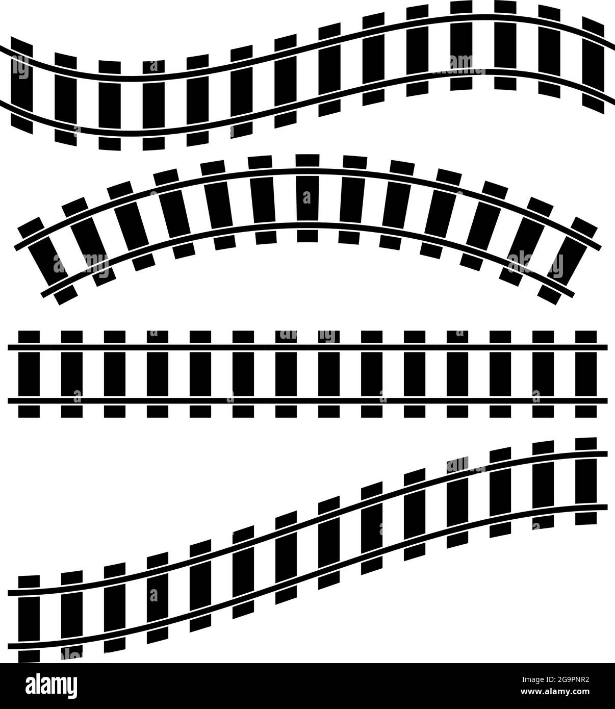 Piste de train, élément de silhouette de chemin de fer – illustration ...