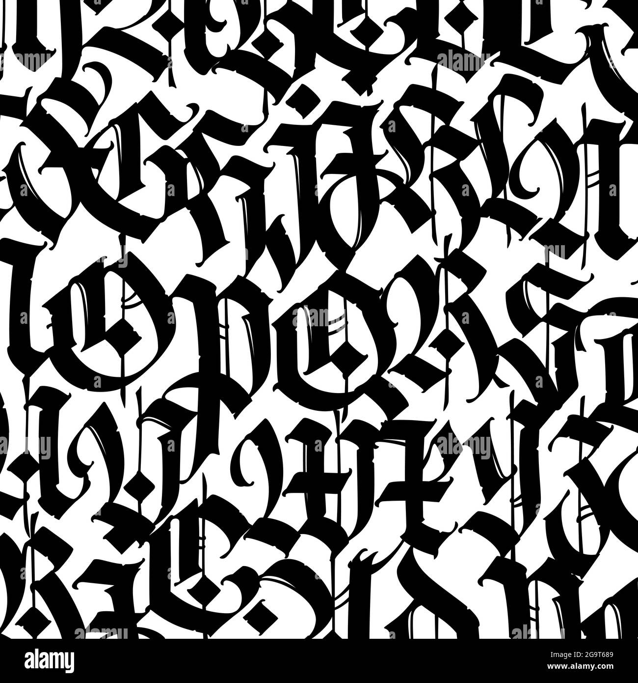 Lettres gothiques Banque d'images noir et blanc - Alamy