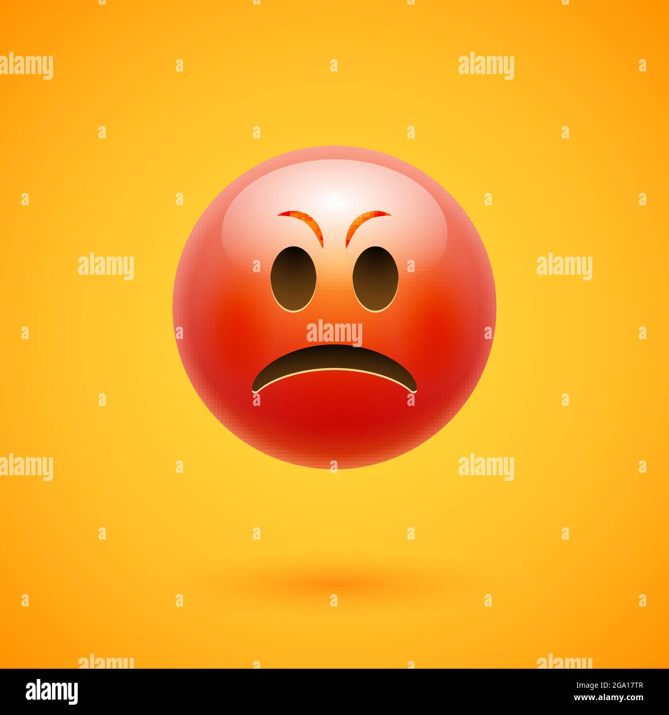 Émoticone en colère emoji visage de colère. Angry Emotion Fury icône de ...