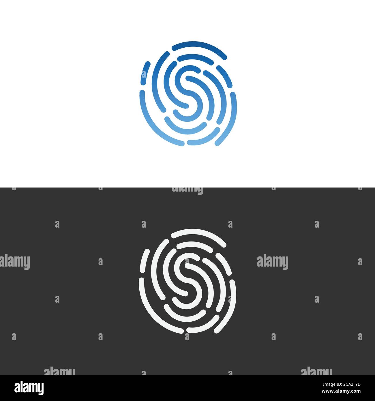 Symbole de l'empreinte digitale de l'icône ronde vectorielle du doigt ...
