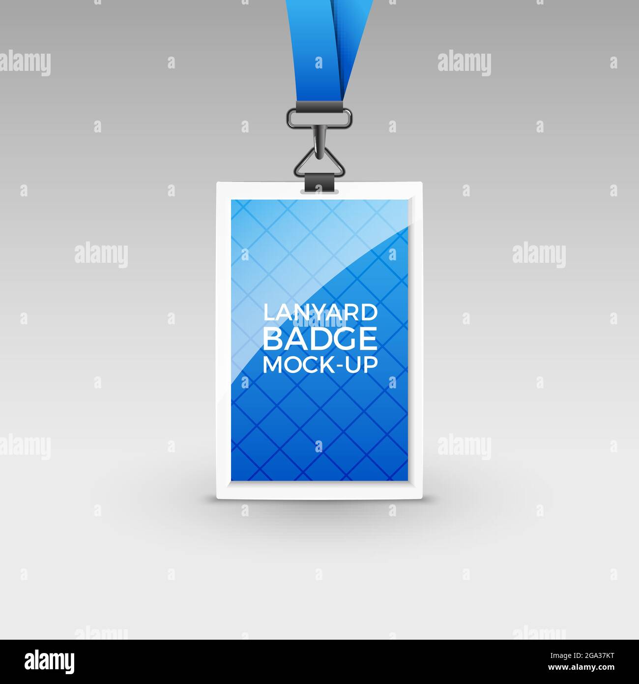 Modèle de carte d'identification de badge de cordon. Cordon d'identité ...