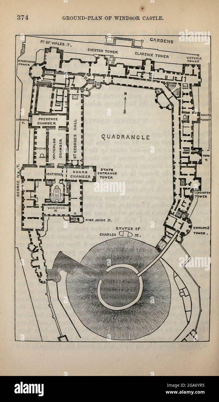 Windsor castle vintage map plan Banque de photographies et d’images à ...