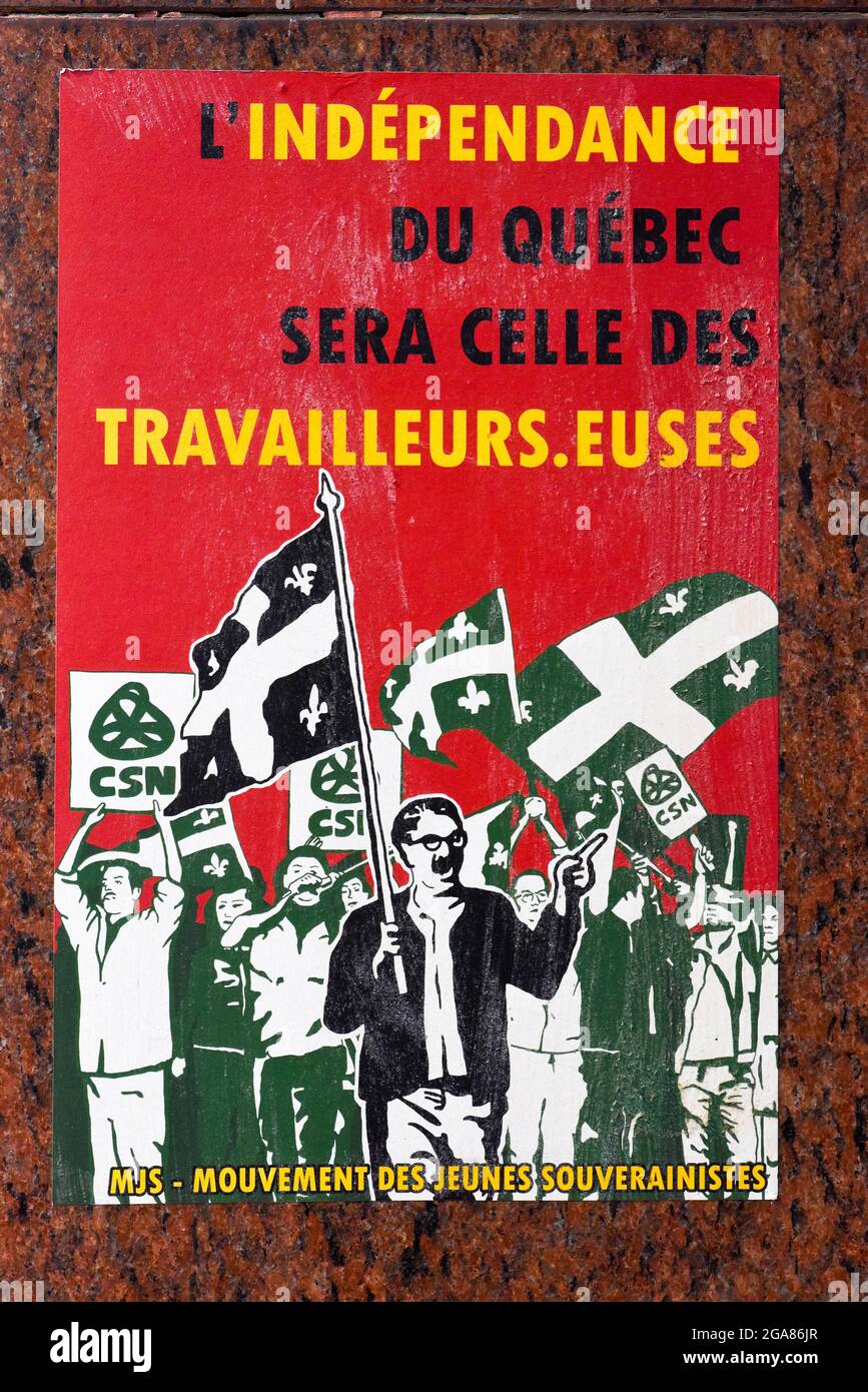 Affiche pour l'indépendance du québec Banque de photographies et d ...