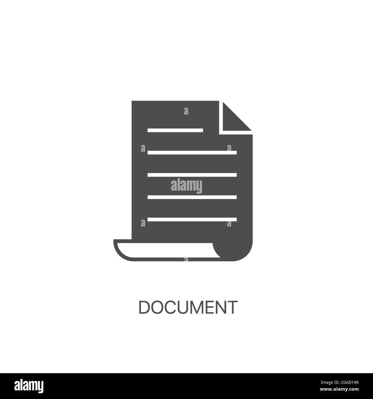 Icône de ligne de papier du document. Signe vectoriel. Pictogramme ...