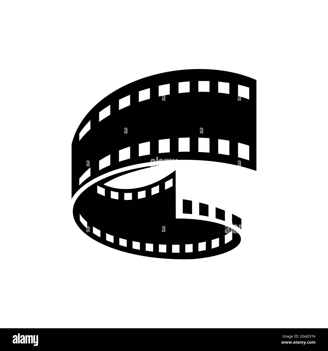 Bande de film incurvée, élément pour le design cinématographique ...