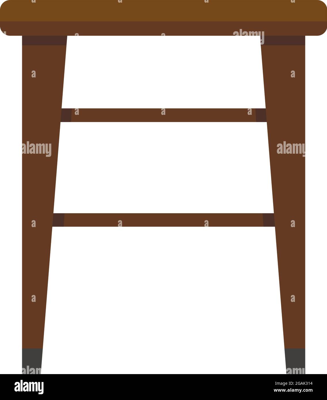 Icône de chaise classique sans dossier. Illustration plate d'une icône ...