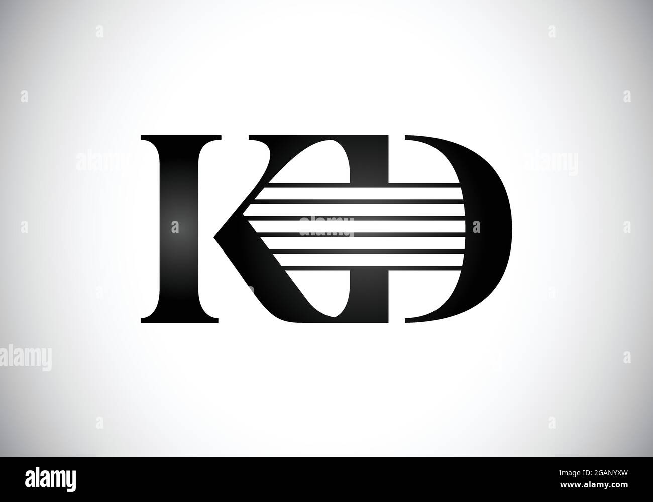 Logo lettre K D initial avec modèle vectoriel de typographie ...