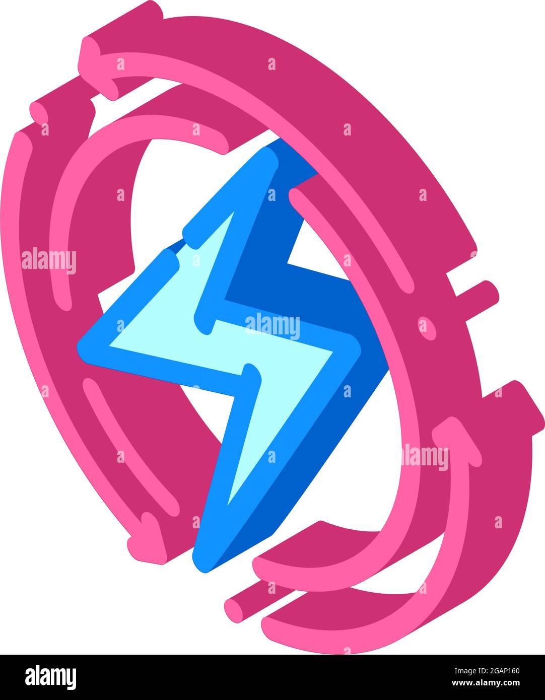 symbole de transfert d'énergie icône isométrique illustration ...