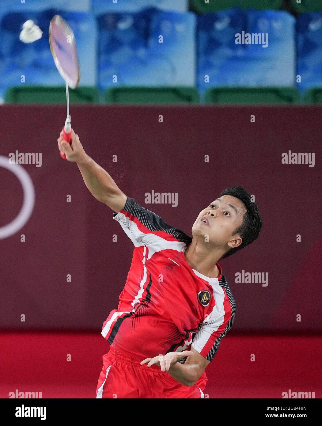 (210802) -- TOKYO, le 2 août 2021 (Xinhua) -- Anthony Sinisuka Ginting ...