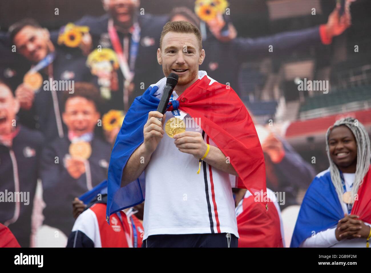 Axel Clerget et l'équipe olympique française Judo, médaillés d'or d ...
