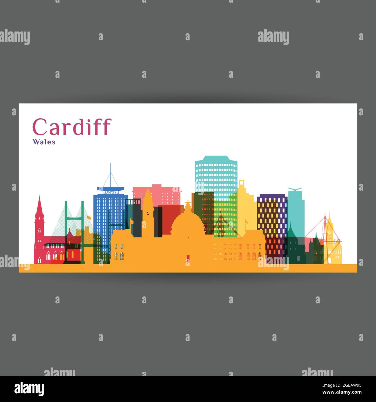 Carte de cardiff Banque d'images vectorielles - Alamy