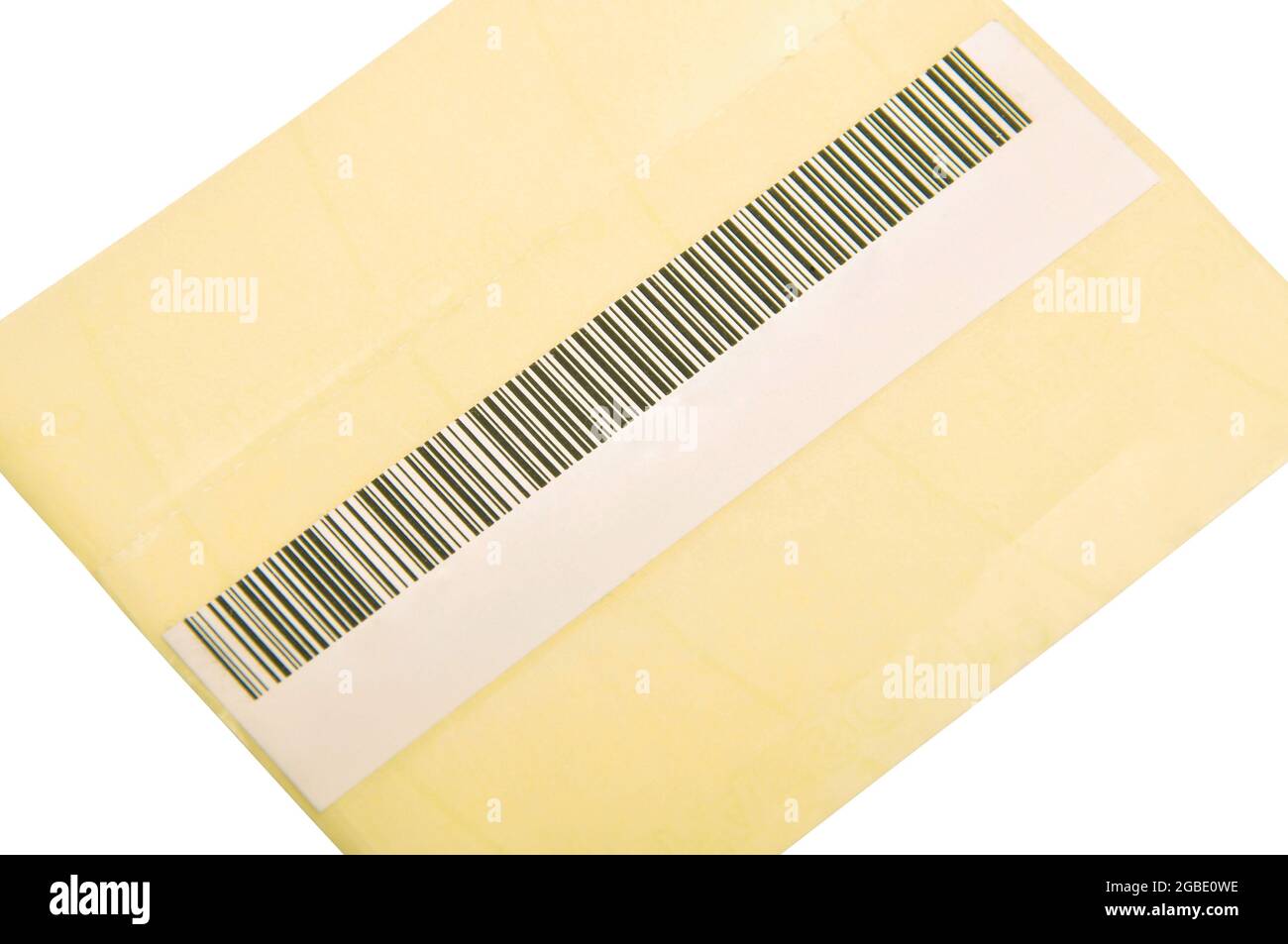 Autocollant papier code-barres noir et blanc, isolé sur fond blanc ...
