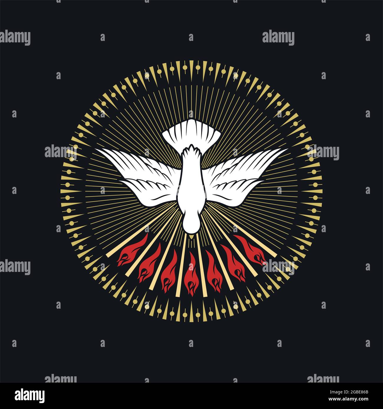 Illustration chrétienne. L'image d'une colombe - symbole du Saint ...