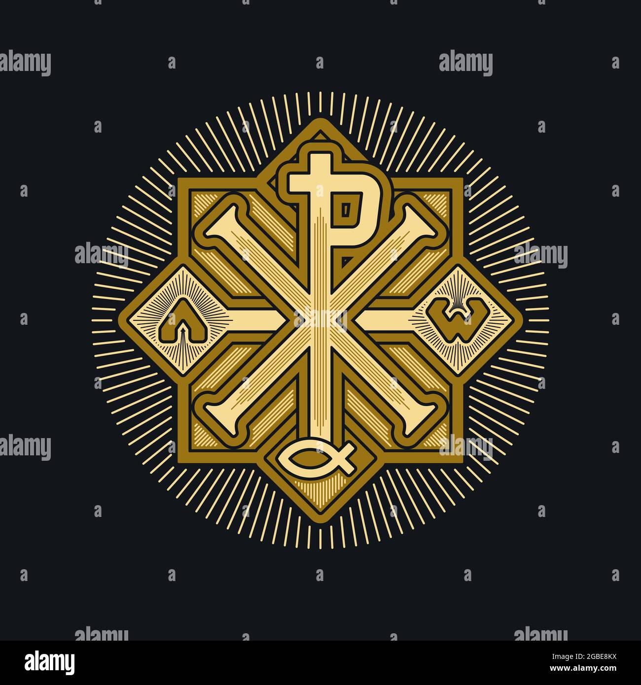 Illustration chrétienne. Monogramme de Jésus-Christ - Chrismon. Les ...