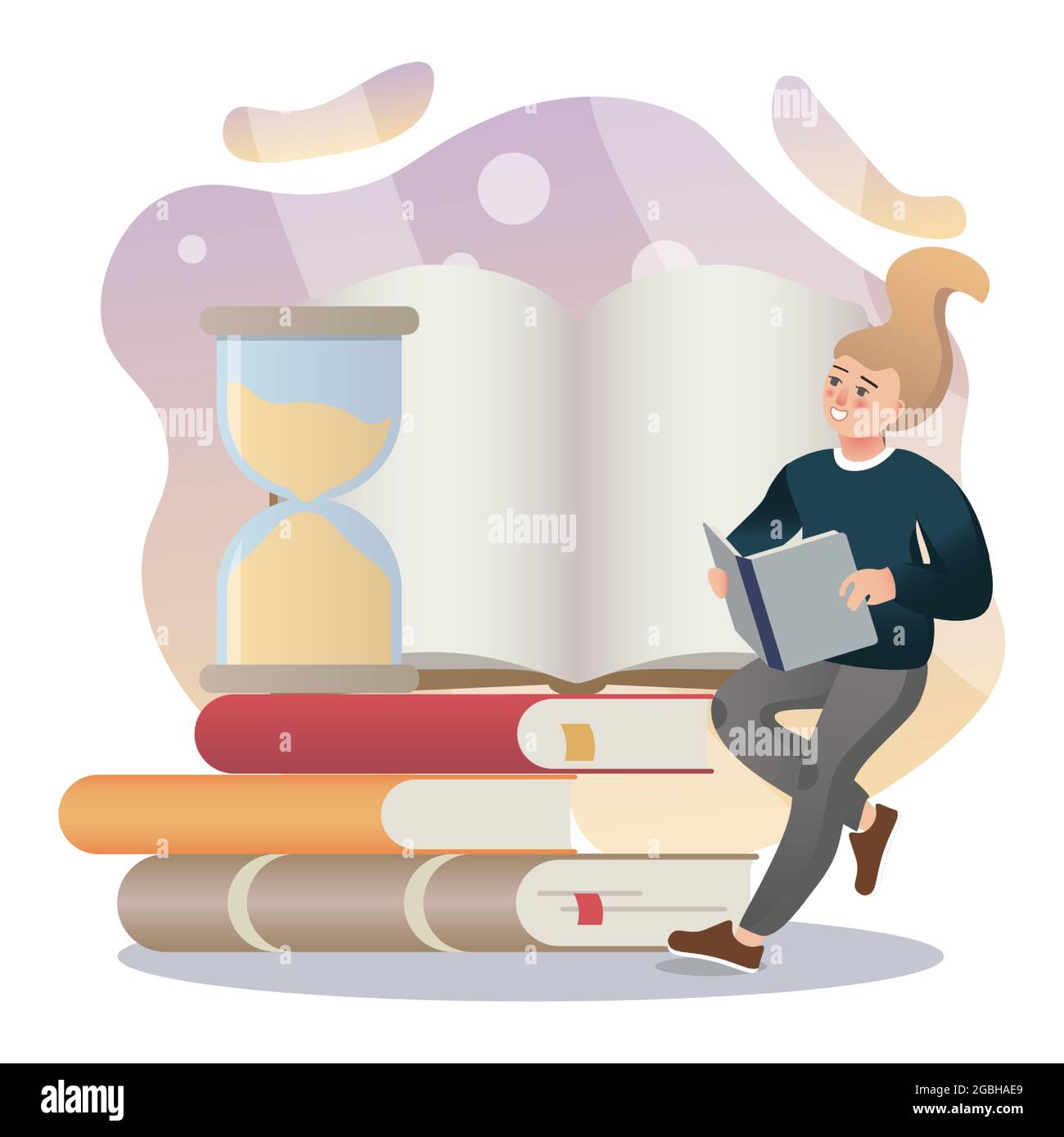 Histoire. Illustration de couleur plate isolée. Cours scolaires ...