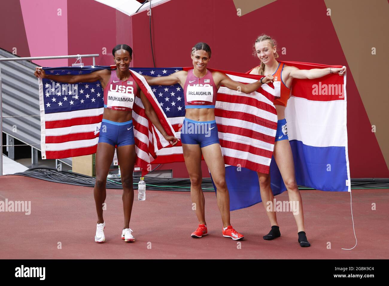 Dalilah MUHAMMAD (USA) 2e place Médaille d'argent, Sydney McLaughlin (USA) gagnante Médaille d ...