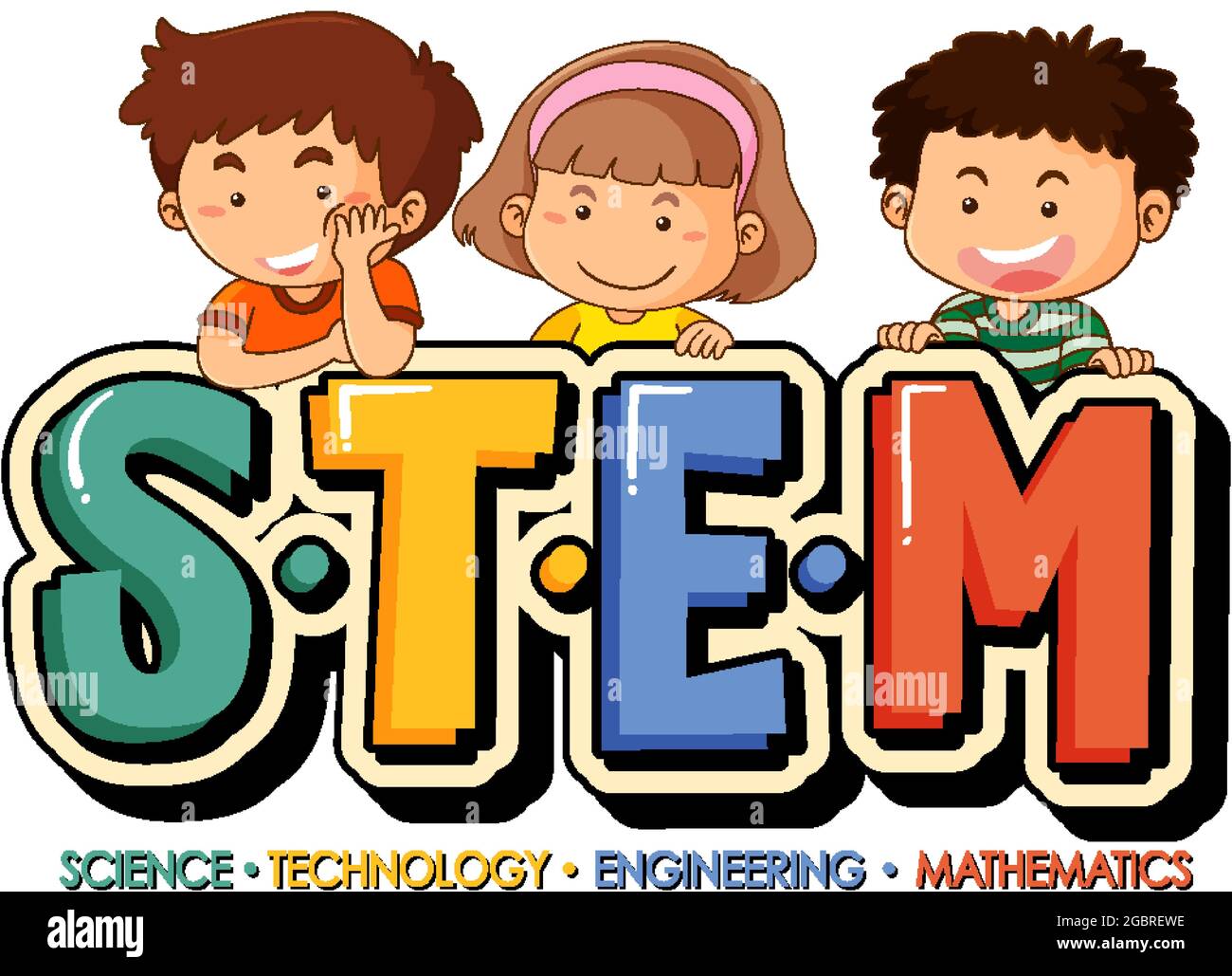 LOGO STEM Education avec illustration du personnage de dessin animé ...