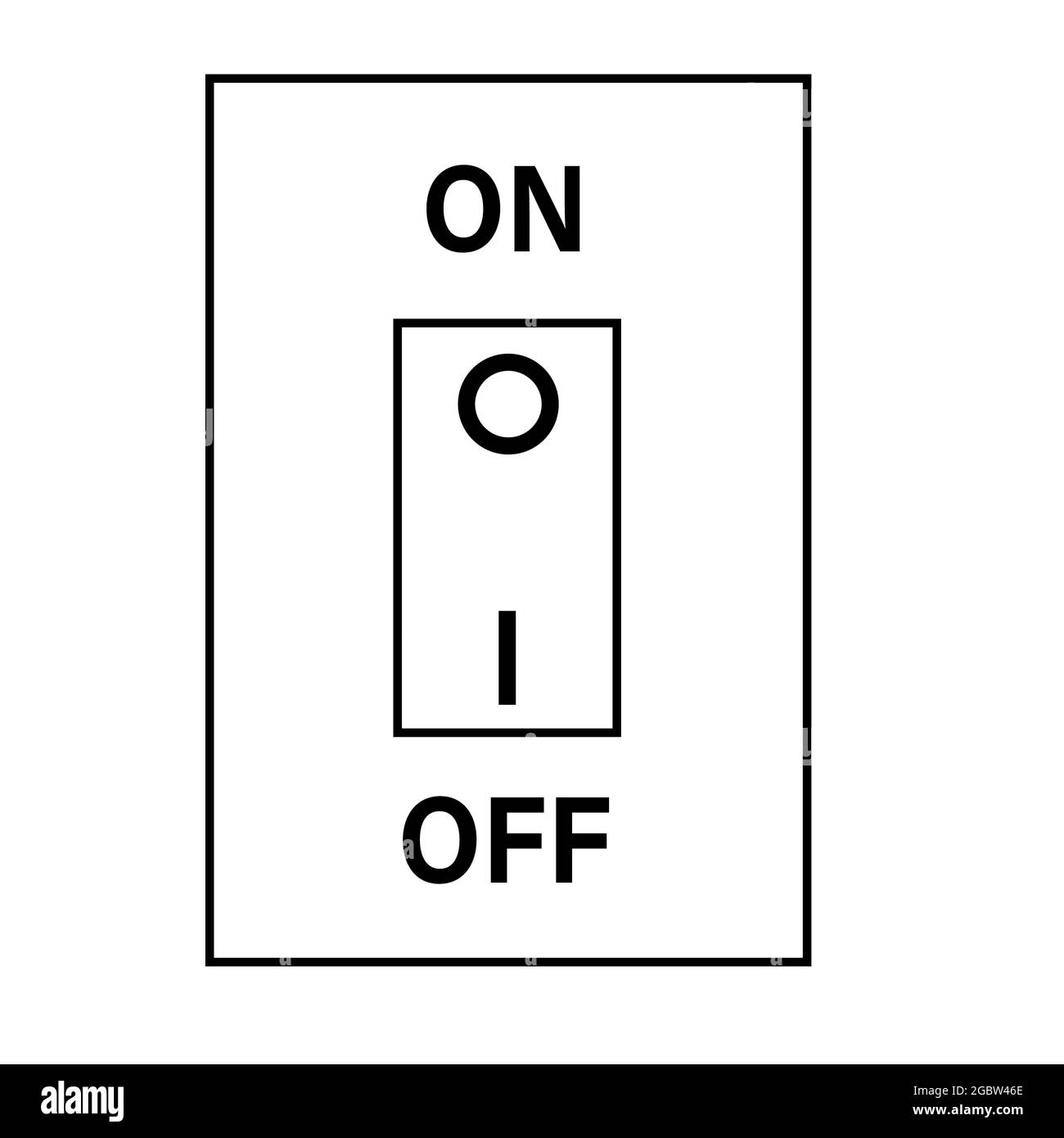 icône d'interrupteur électrique sur fond blanc. contour de l'étiquette ...
