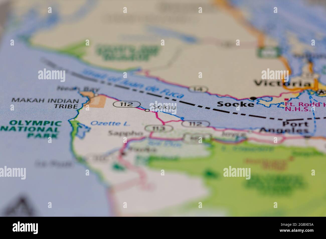 Sekiu sur une carte Banque de photographies et d’images à haute ...