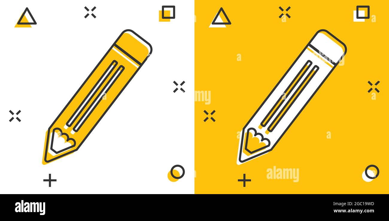 Cartoon Vector icône de crayon dans le style comique. Signe stylo ...