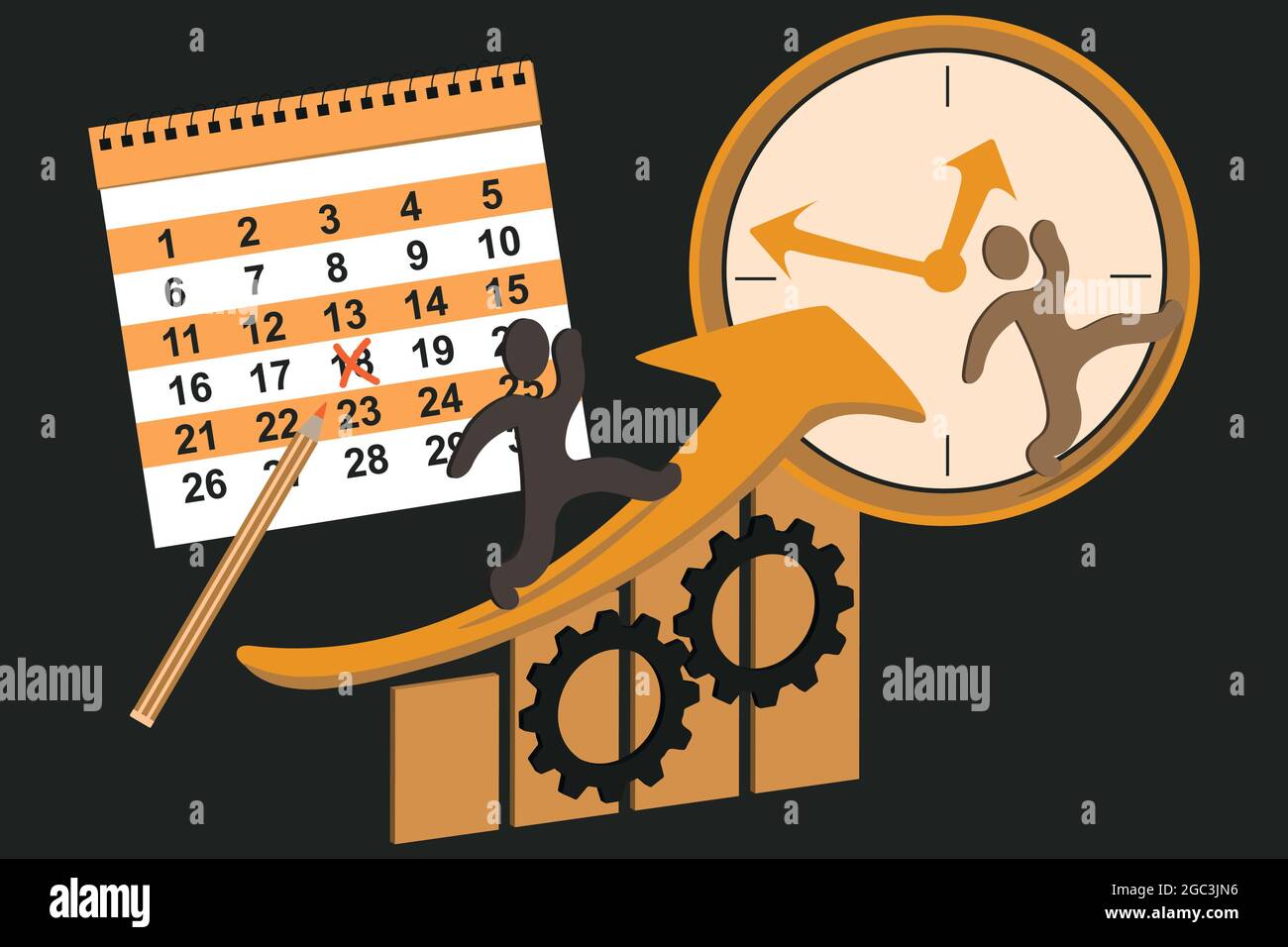 Gestion du temps de planification Banque d'images vectorielles - Alamy