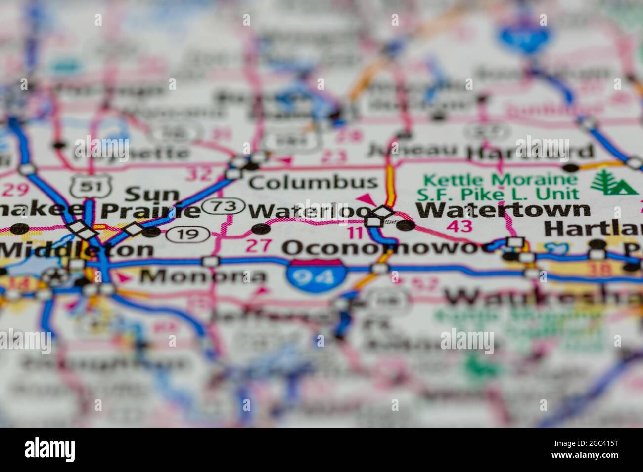 Waterloo sur une carte Banque de photographies et d’images à haute ...