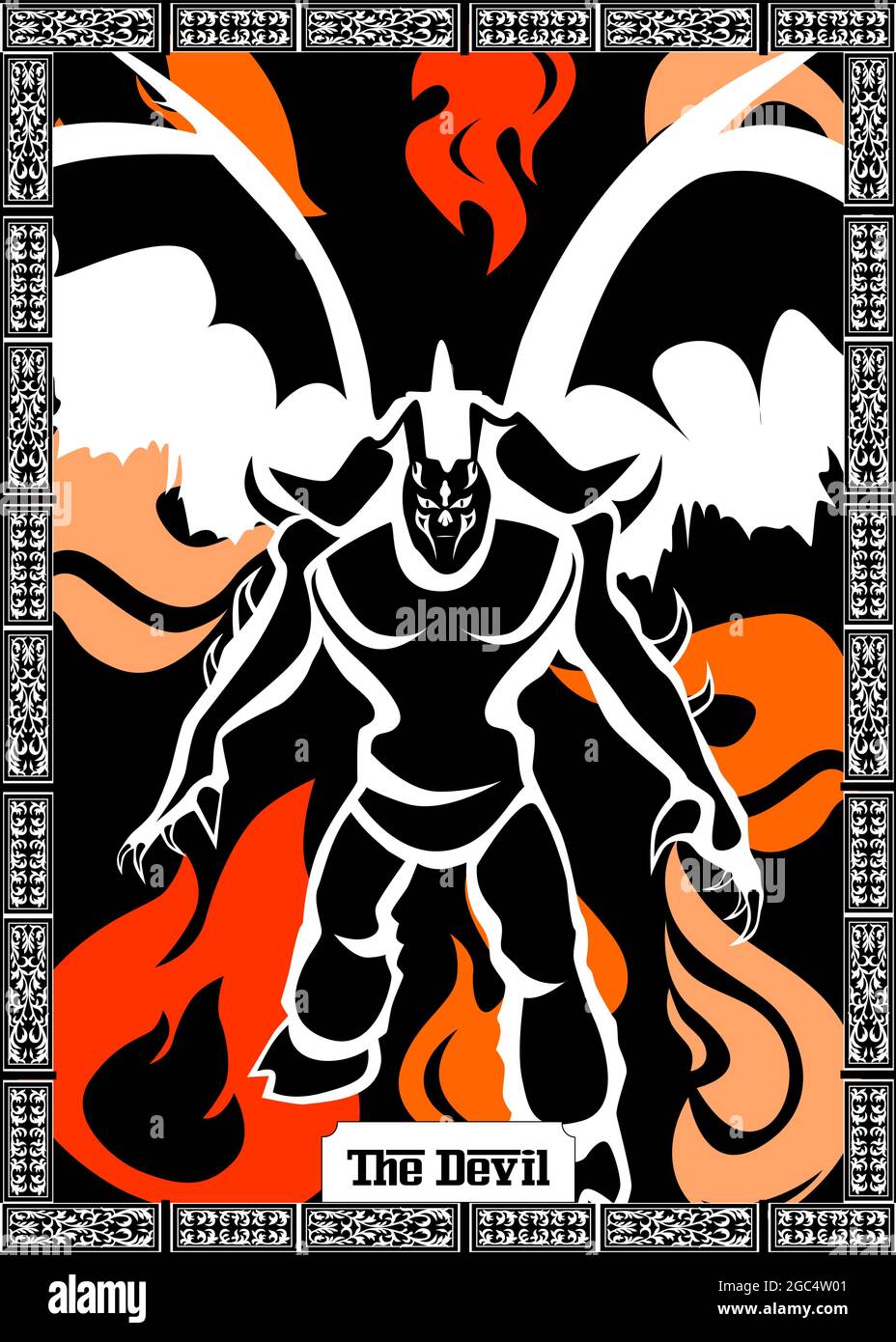 Carte de tarot le diable Banque d'images vectorielles - Alamy